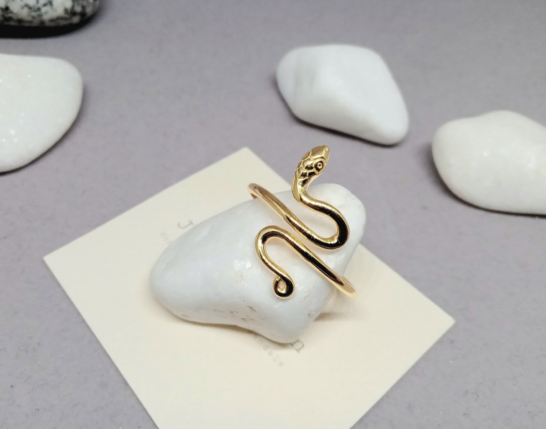 Solid Gold Snake Ring, Serpent Ring, Spiral Ring, Solid Gold White ...