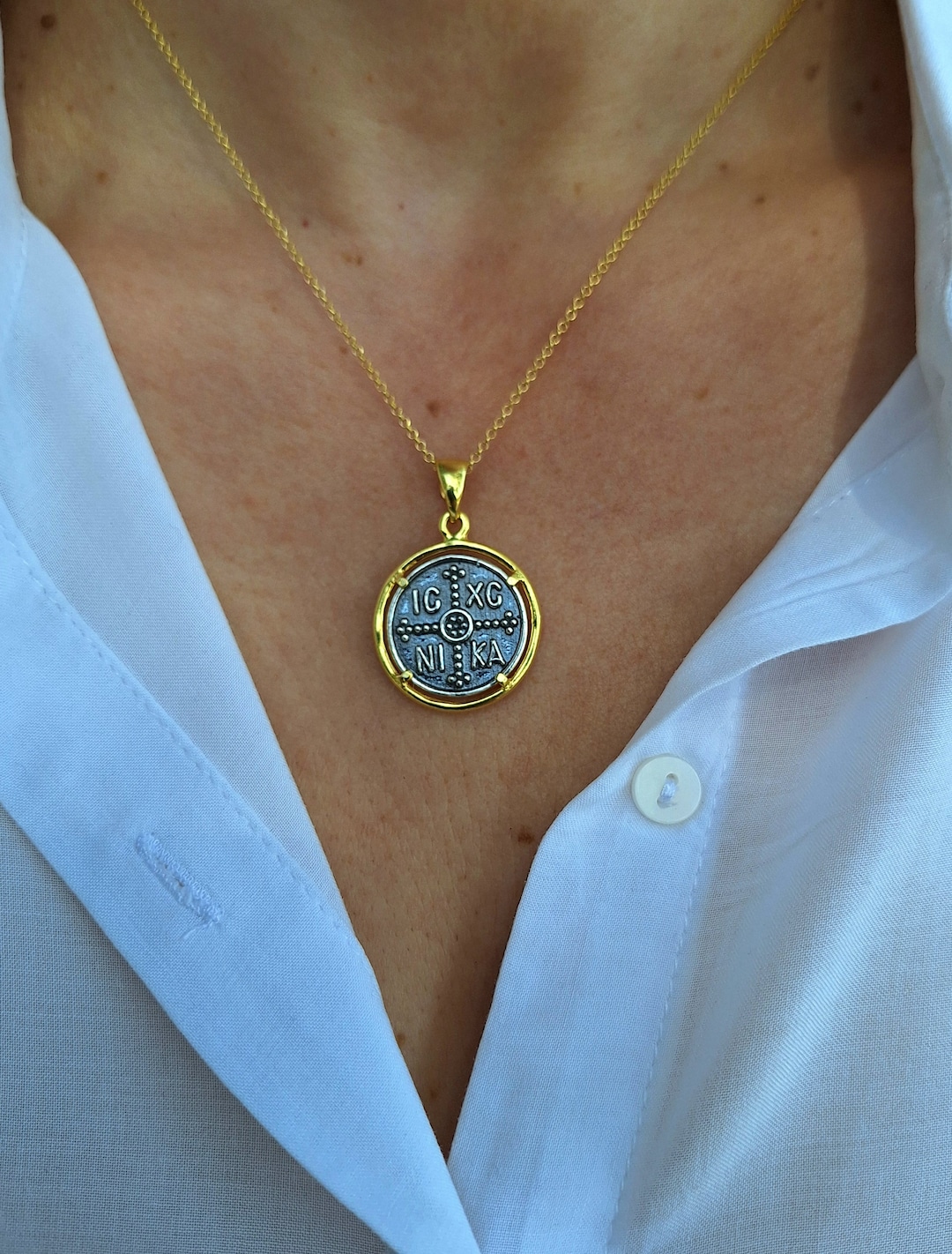 Constantinato Mix Colored, Constantinato Necklace With Outline, ICXC ...