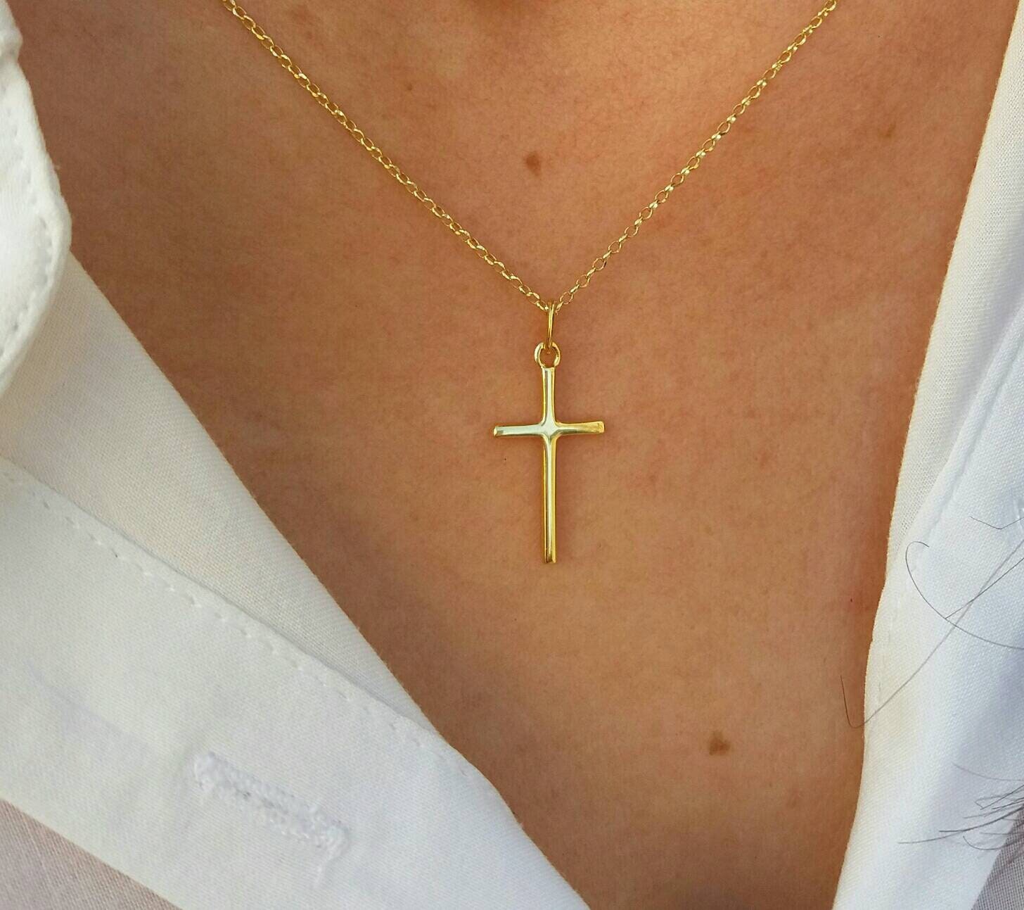 Collier de croix collier chrétien croix orthodoxe remplie | Etsy