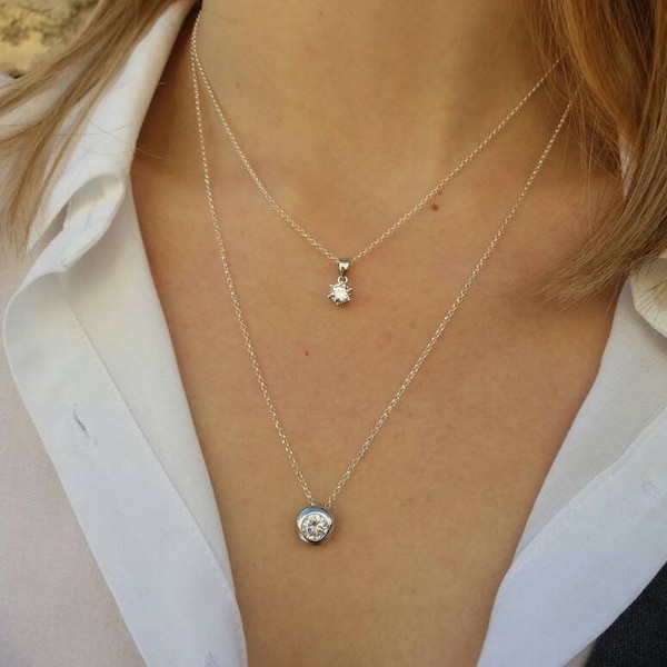 Single Stone Necklace - Etsy