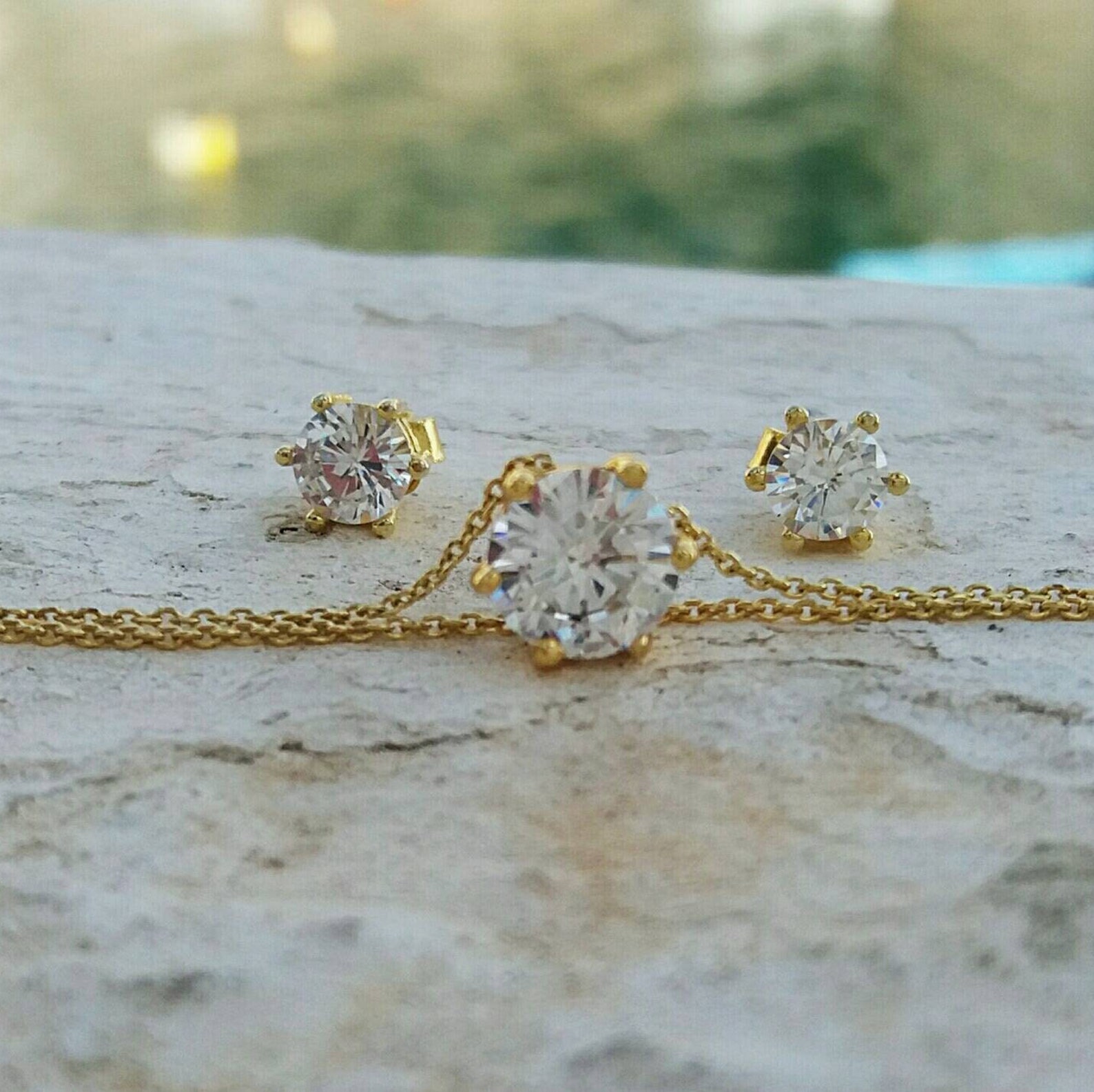 Floating Diamond Necklace Bridesmaid Gift Solitaire Diamond - Etsy