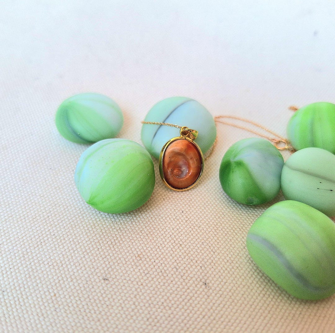 Shiva Eye Shell Necklace, 14K Solid Yellow Gold, Saint Lucia Evil Eye ...