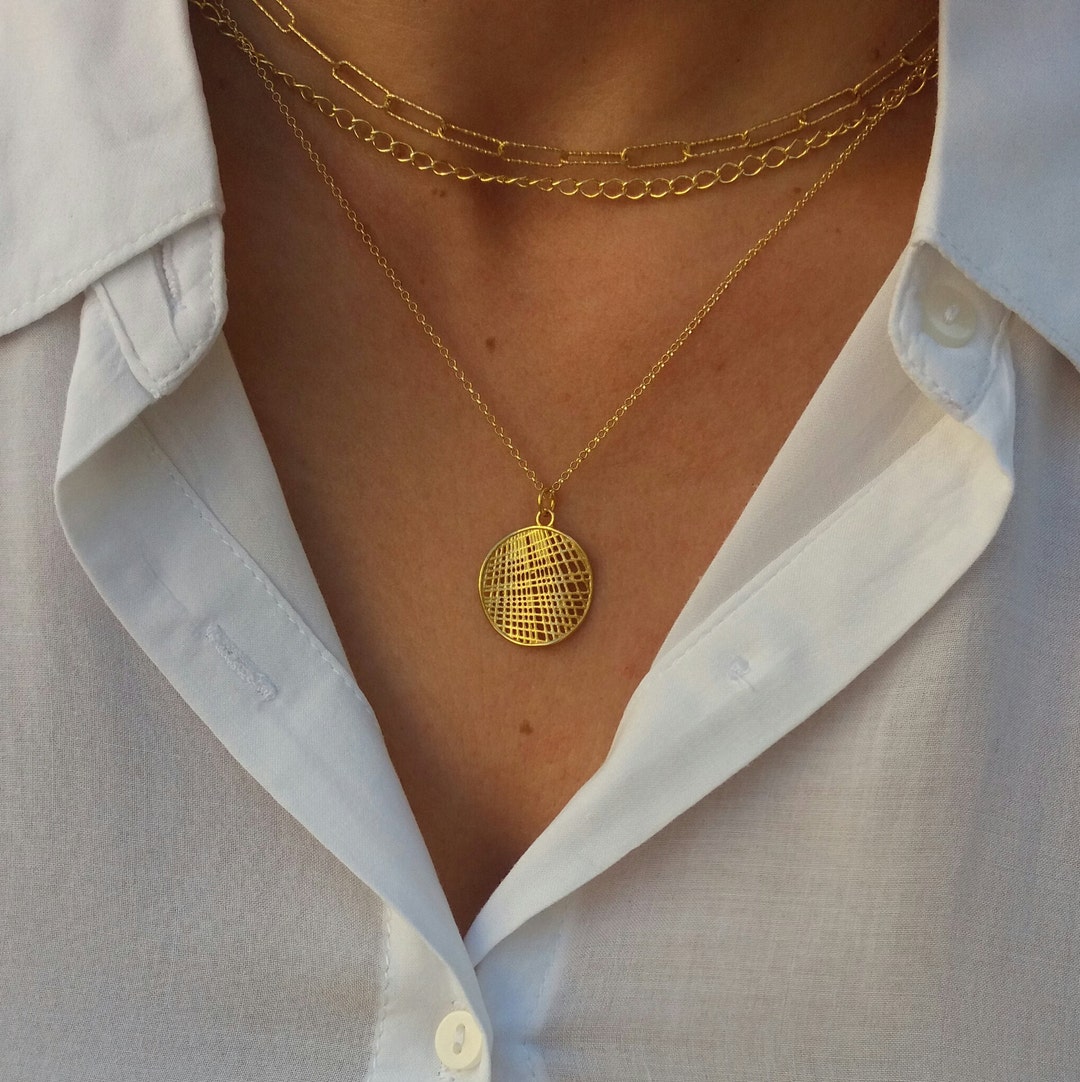 Triple Gold Necklace, Set of 3 Necklace, Paperclip Chain, Layered Gold ...