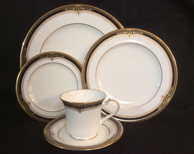 Vintage Noritake, Gold and Sable 9758, 5 Piece Dinnerware Set E2311 - Etsy