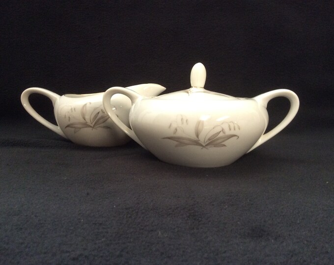 Vintage Kaysons Fine China, Japan, Golden Rhapsody, Lily of the Valley, Creamer and Sugar Bowl ...