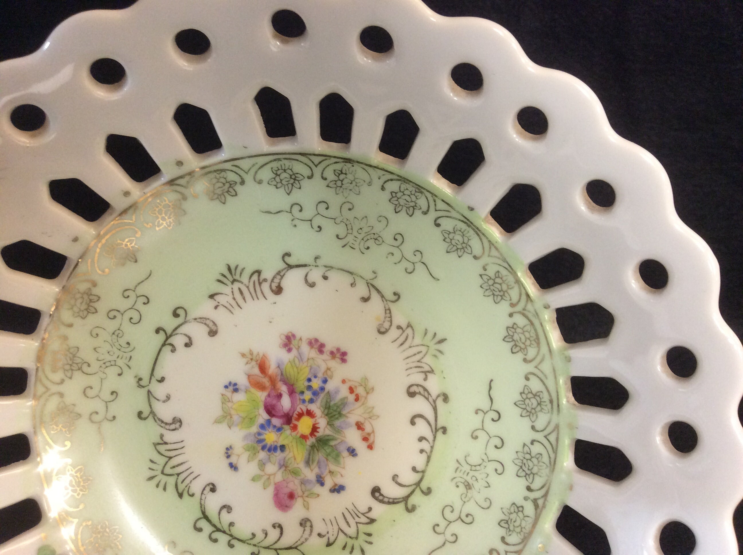 Vintage Betson Hand Painted Porcelain Open Lace Pedestal - Etsy