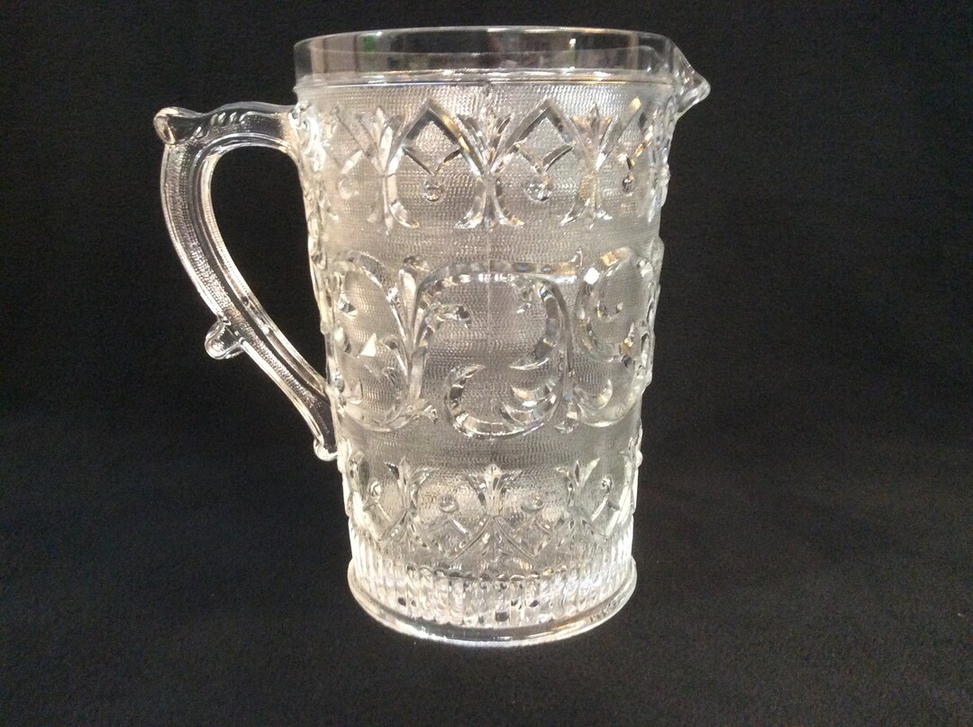 Vintage Duncan Miller, Clear Sandwich Glass, 64 Oz Water Pitcher E2617 ...