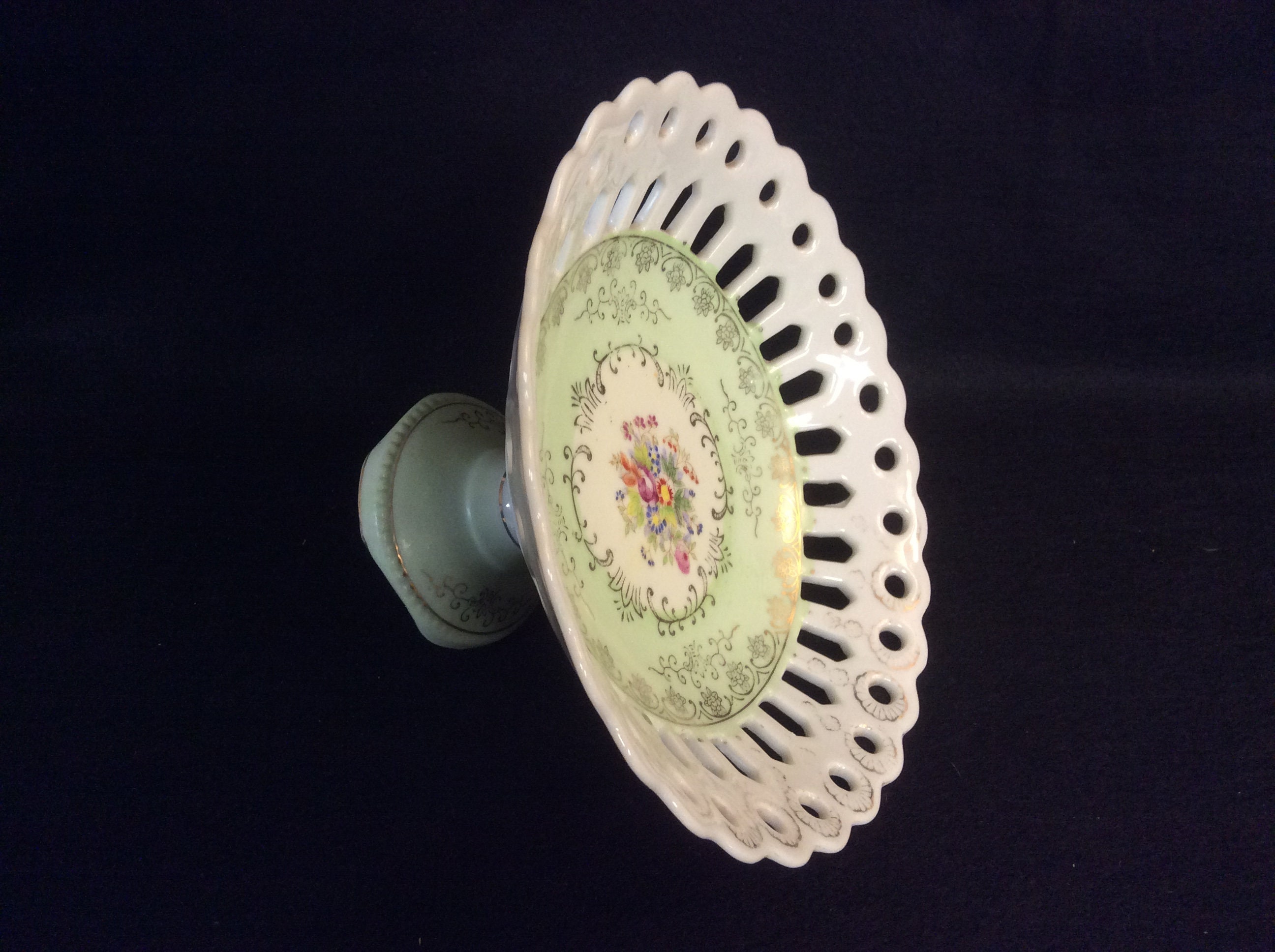 Vintage Betson Hand Painted Porcelain Open Lace Pedestal - Etsy