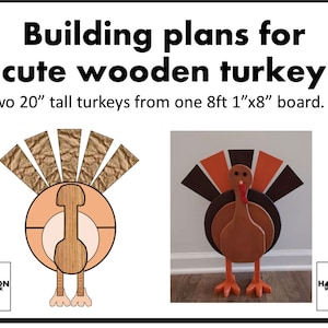DIY Wooden Turkey Building Plans: Thanksgiving Decor (PDF Pattern) - Etsy