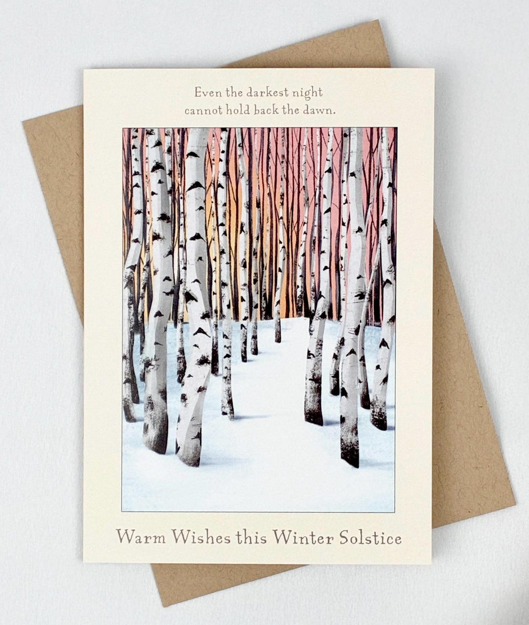 Winter Solstice Card Set (12-pack) Snowy Birch Forest | Yule Holiday ...