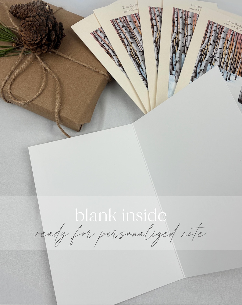 Winter Solstice Card Set (12-pack) Snowy Birch Forest | Yule Holiday ...