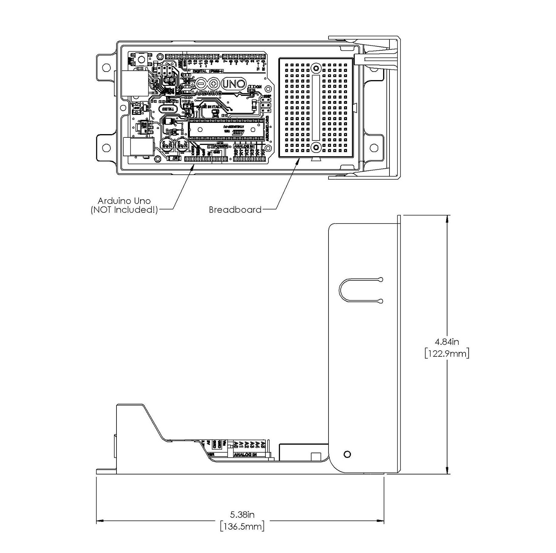 3D Printed Arduino Uno Compatible Enclosure With Breadboard - Pivoting ...