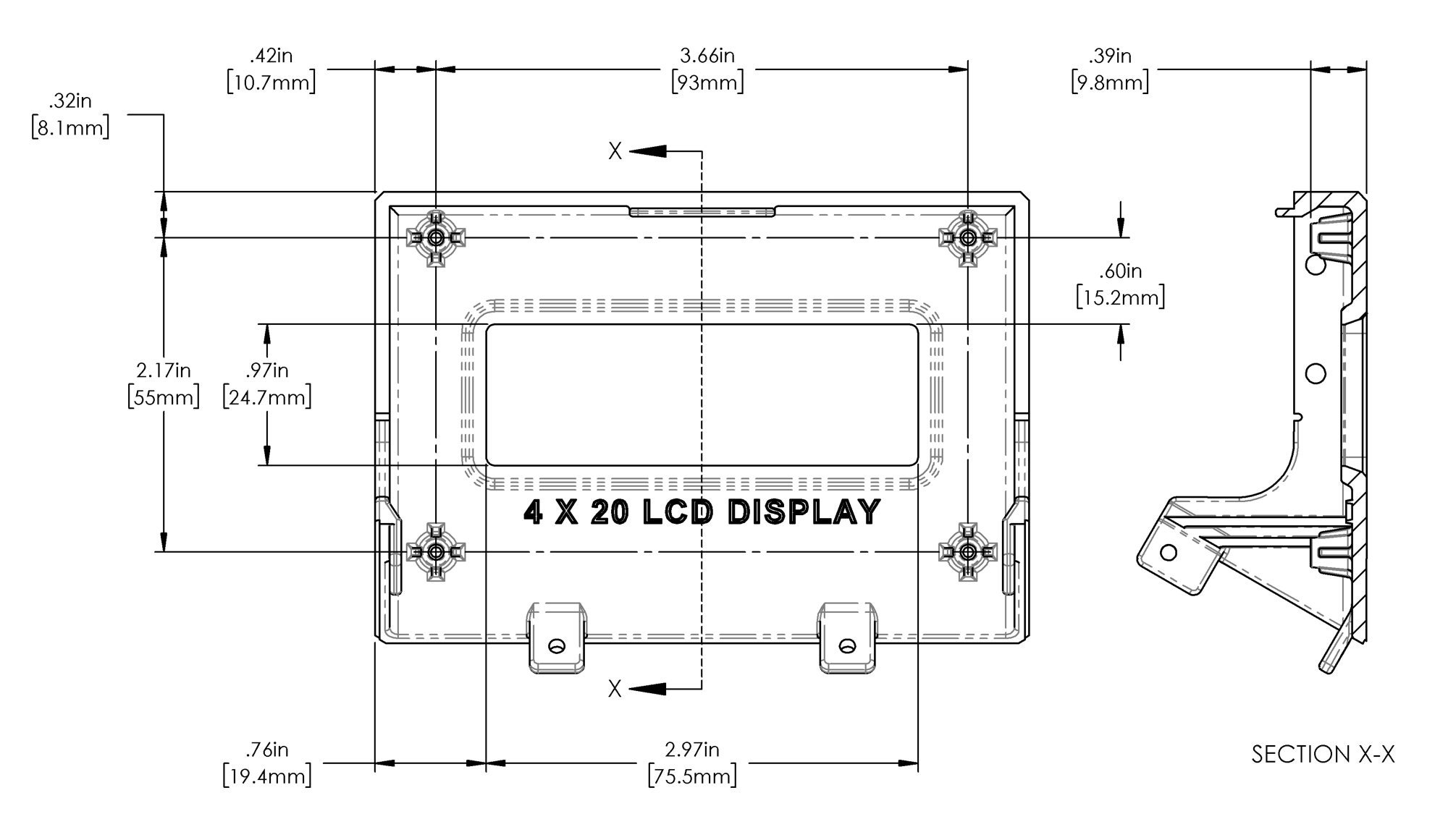 Arduino Uno/mega Compatible Enclosure: 20X4 LCD Console With Breadboard ...