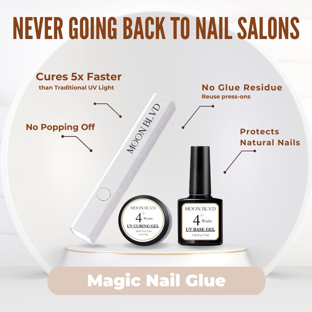 4+ Weeks Solid Nail Glue | Strong Hold Adhesive for Press on Nails | UV ...
