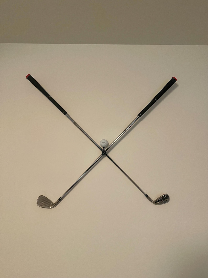 Dual Golf Club Wall Mount Bracket With Tee Holder for Golf Ball / X ...