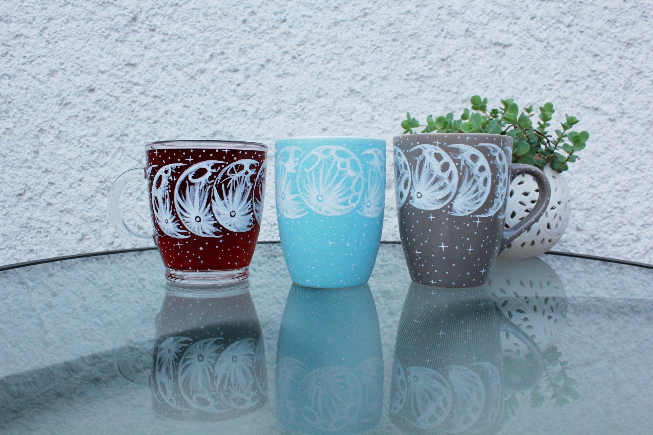 Moon Phases Mug Luna Mug Lunar Phases Glass Cup Gift for - Etsy