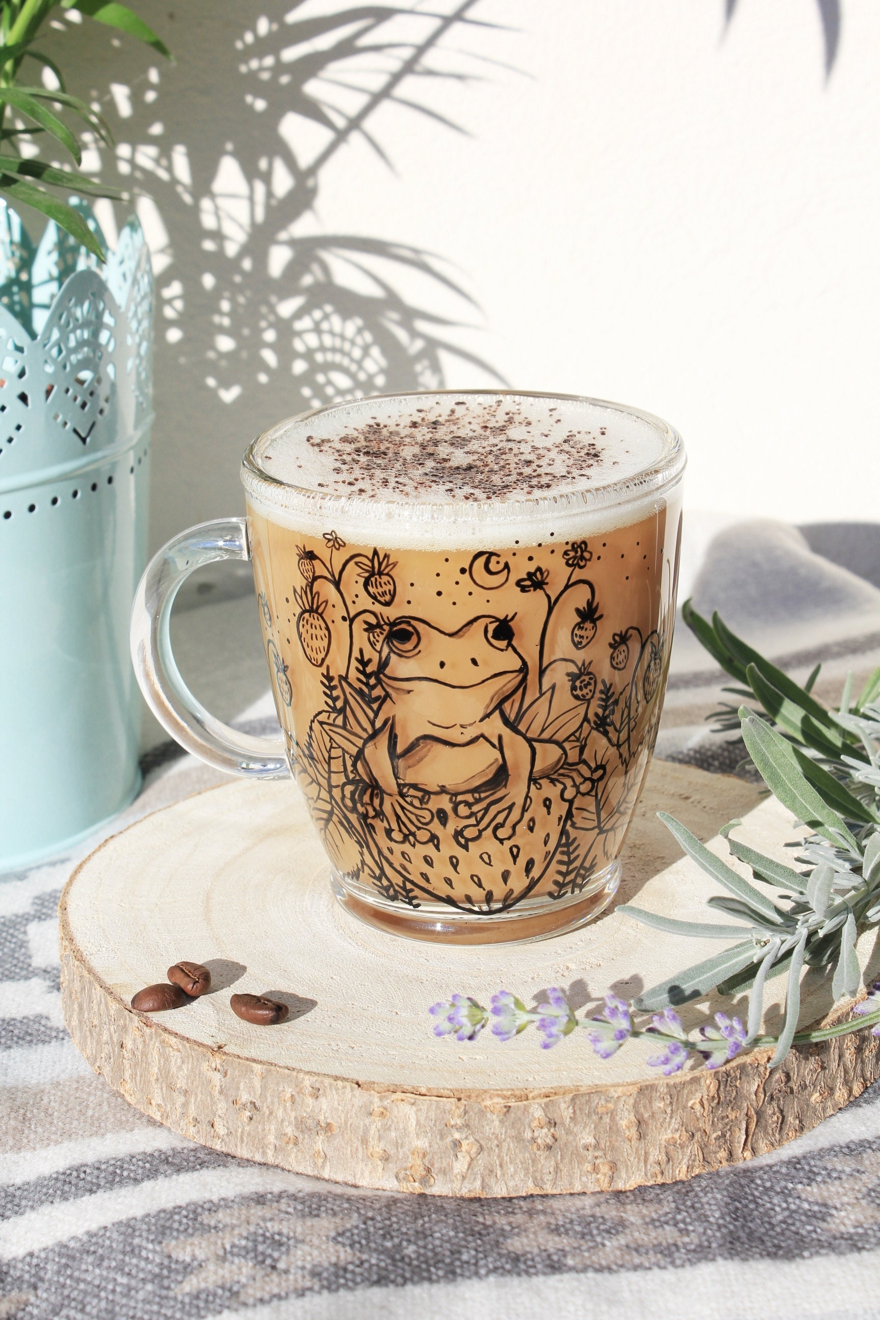 Frog Mug Strawberry Frog Mug Toad Glass Cup Froggy Gift - Etsy