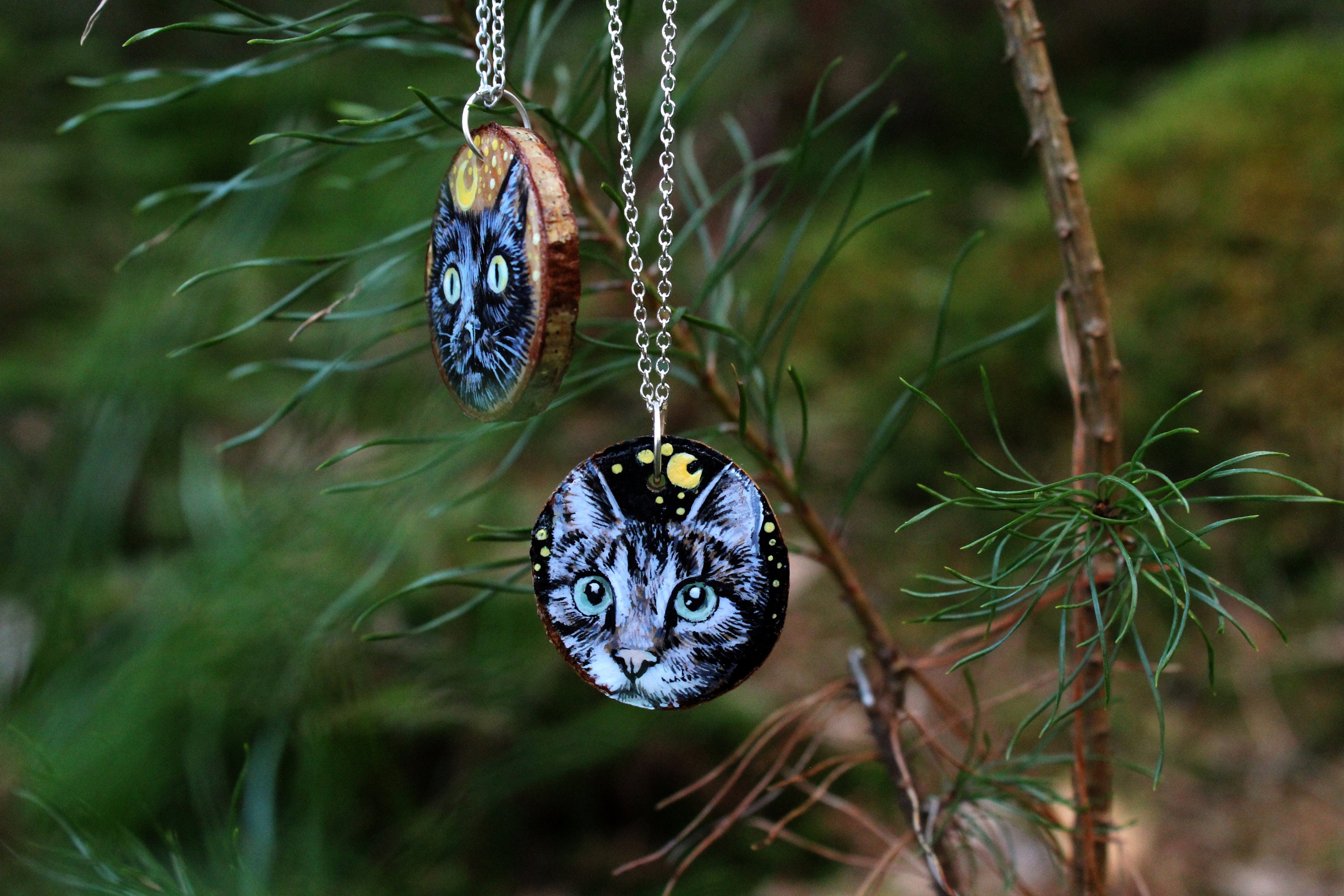 Cat pendant Custom Cat portrait necklace Cat mom Cat dad | Etsy