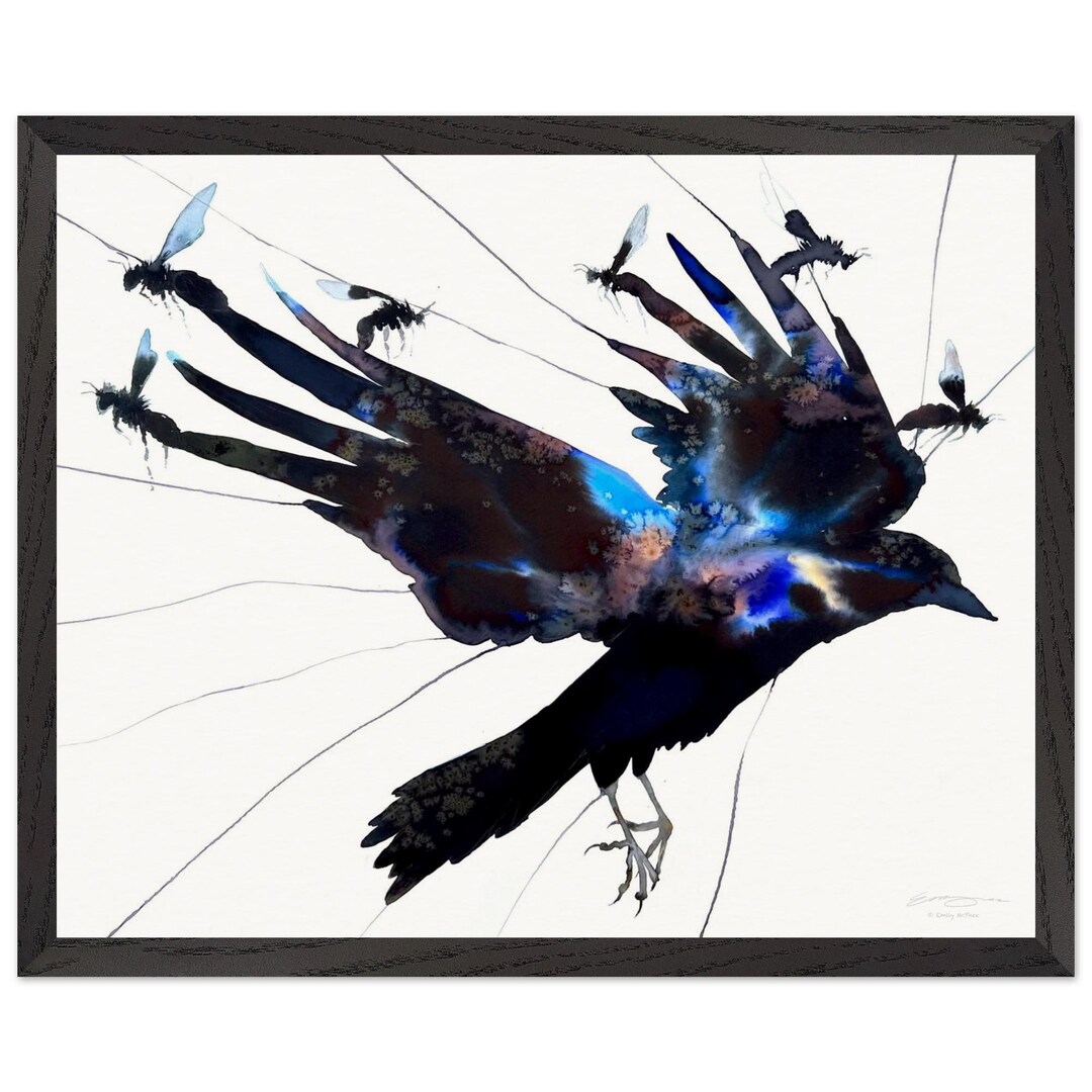 Crow Transformation - Watercolour Ink - Fine Art Print - Museum-quality ...