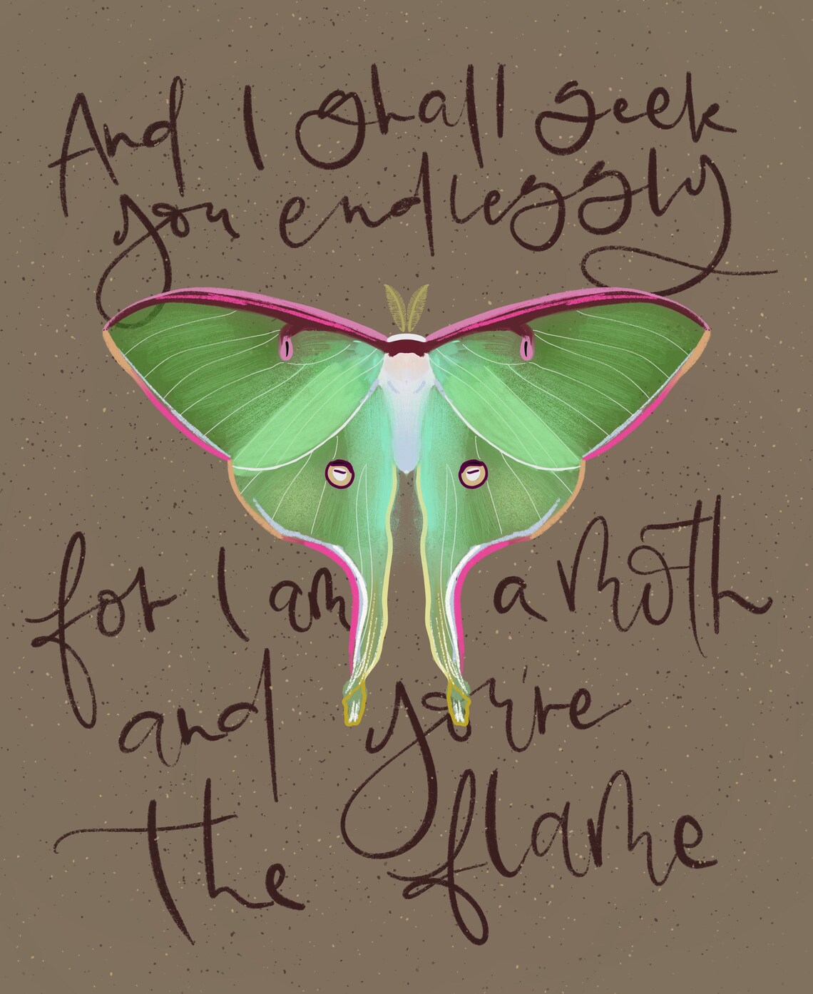 Luna Moth Print | Insect Art | Wildlife Art | Animal Painting - Etsy