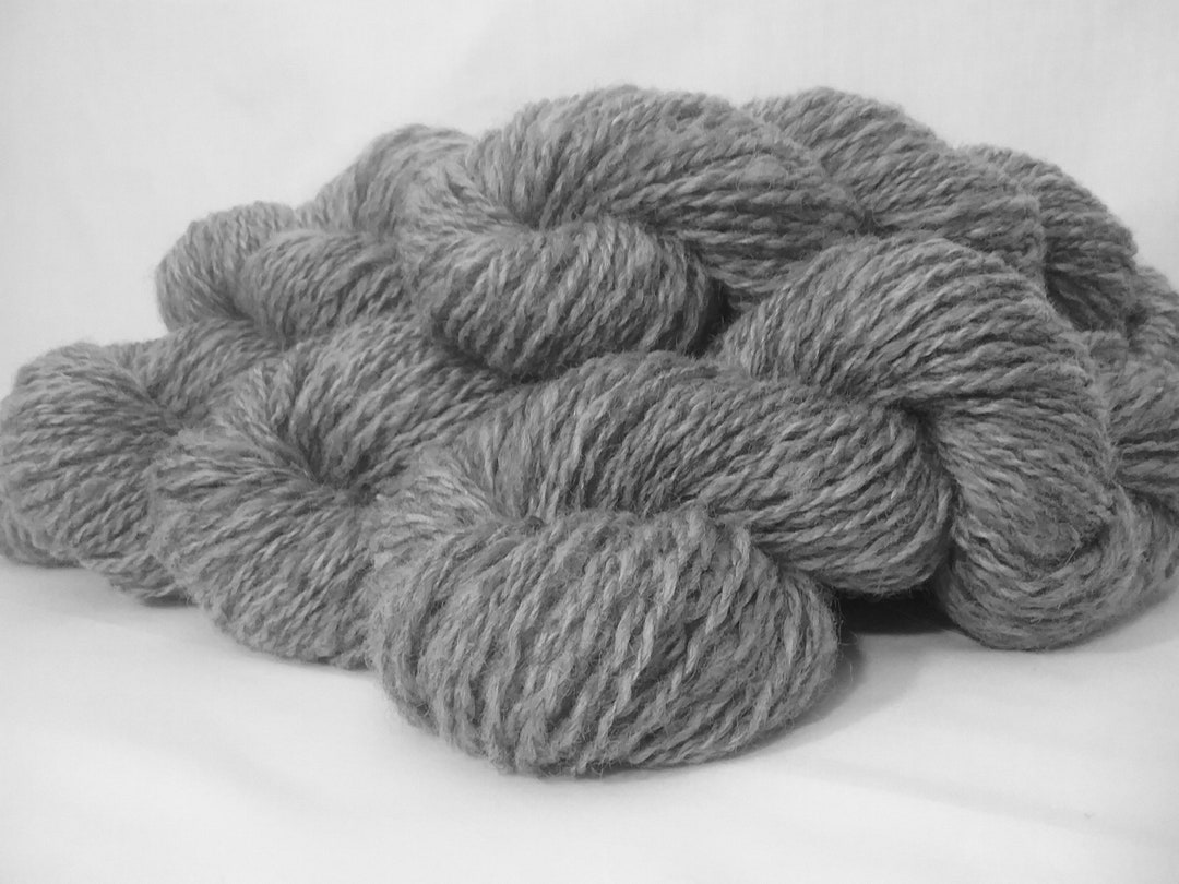 Handspun Wool YARN Grey Heathered B16 - Etsy