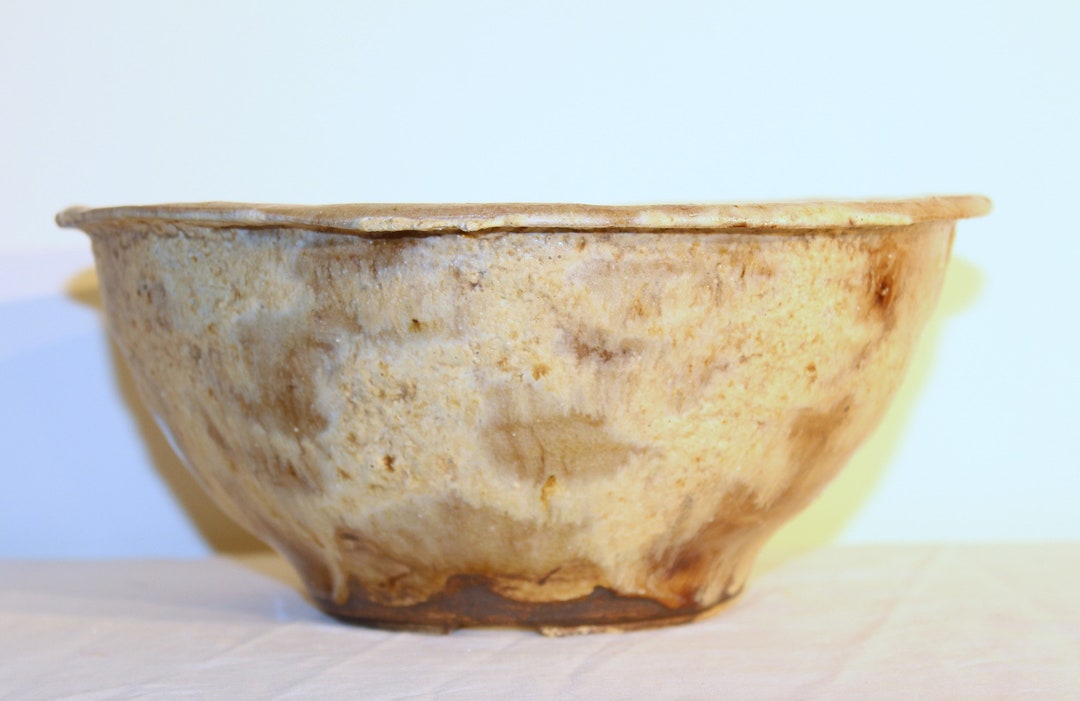 Large Ceramic Planting Bowl With Unique Ash Glaze - Etsy