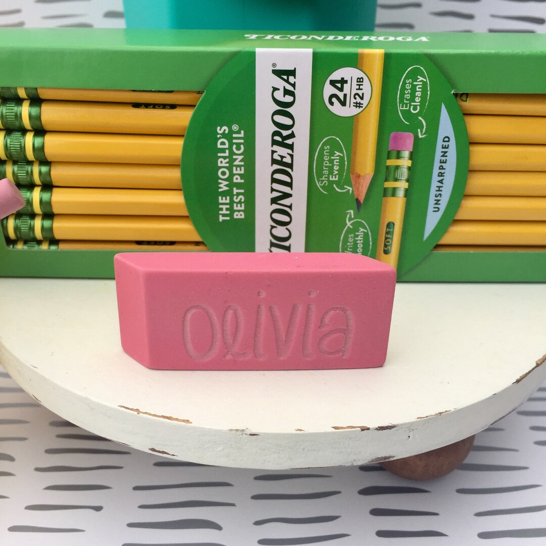 Personalized Engraved Erasers, Made to Order Back to School Supplies ...