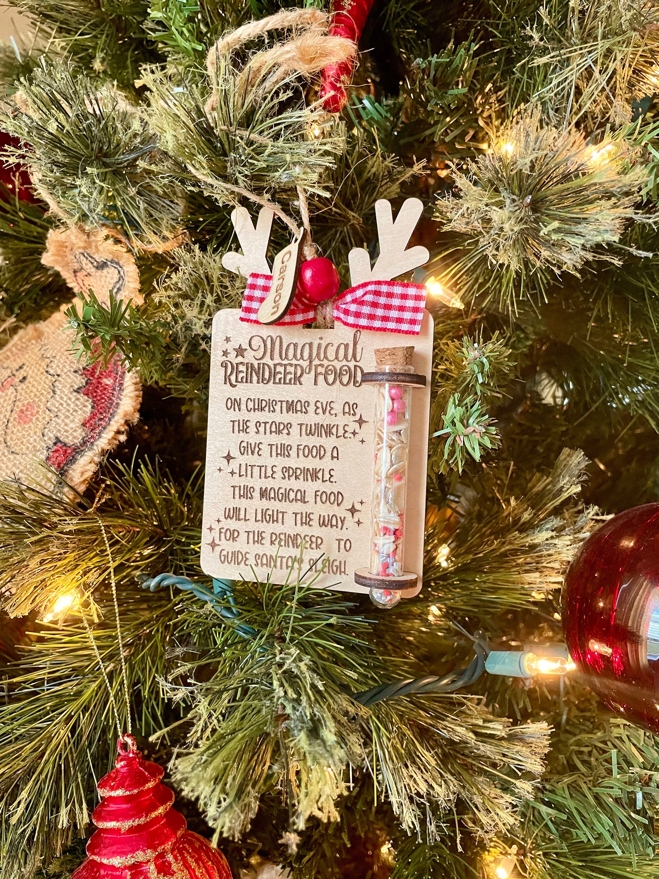 Magical Reindeer Food, Personalized Ornament for Kids, Christmas Eve ...