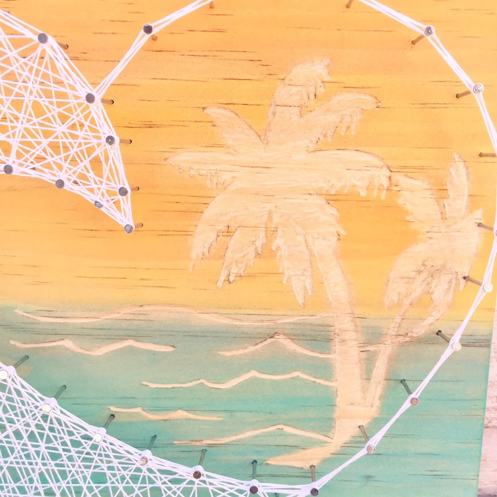 Beach Wall Decor Wave String Art Heart Wave Decor Beach | Etsy