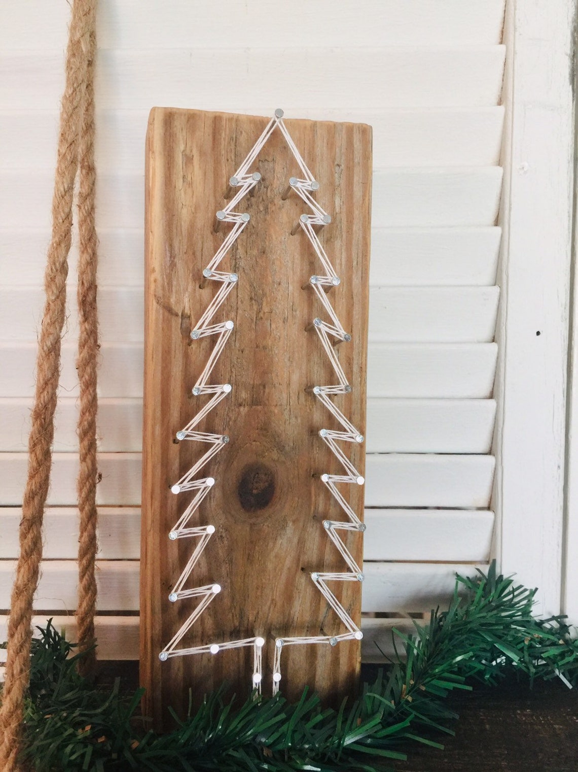 String Art Tree, Rustic String Art, Tree Decor, Christmas Mantel Decor ...
