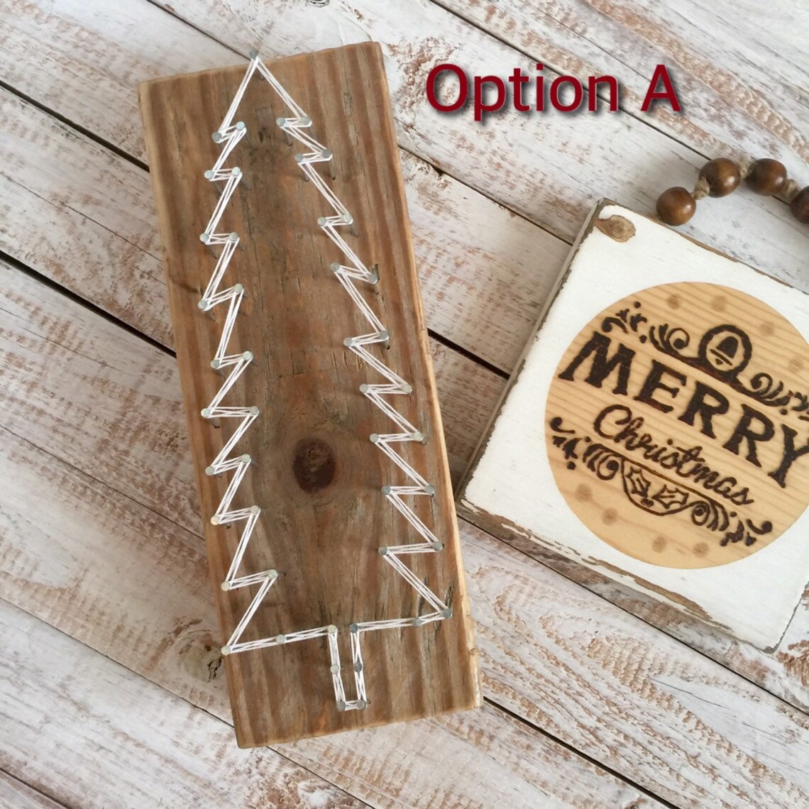 String Art Tree, Rustic String Art, Tree Decor, Christmas Mantel Decor ...