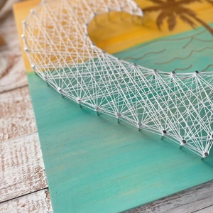 Beach Wall Decor, Wave String Art Heart, Wave Decor, Beach Wall Decor ...