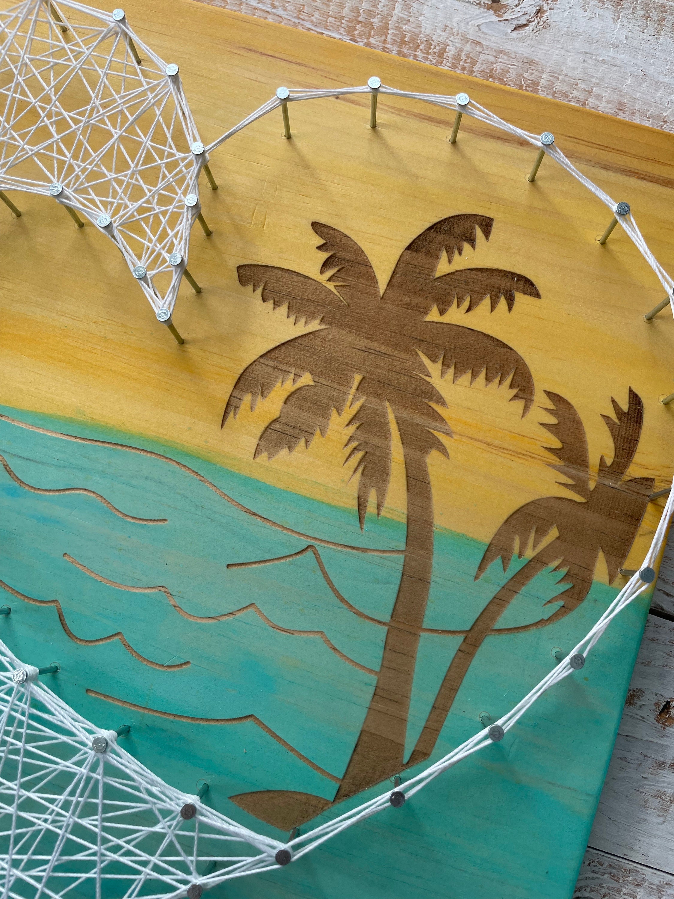 Beach Wall Decor, Wave String Art Heart, Wave Decor, Beach Wall Decor ...