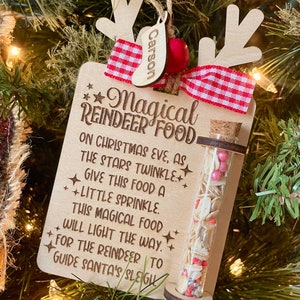 Magical Reindeer Food, Personalized Ornament for Kids, Christmas Eve ...