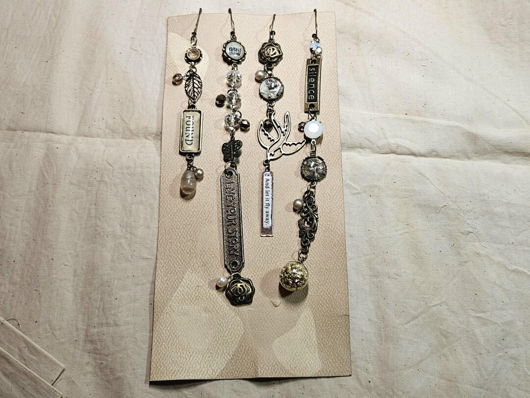 Handmade Beaded Chain, Junk Journal Charms, Journal Dangles, Beaded ...