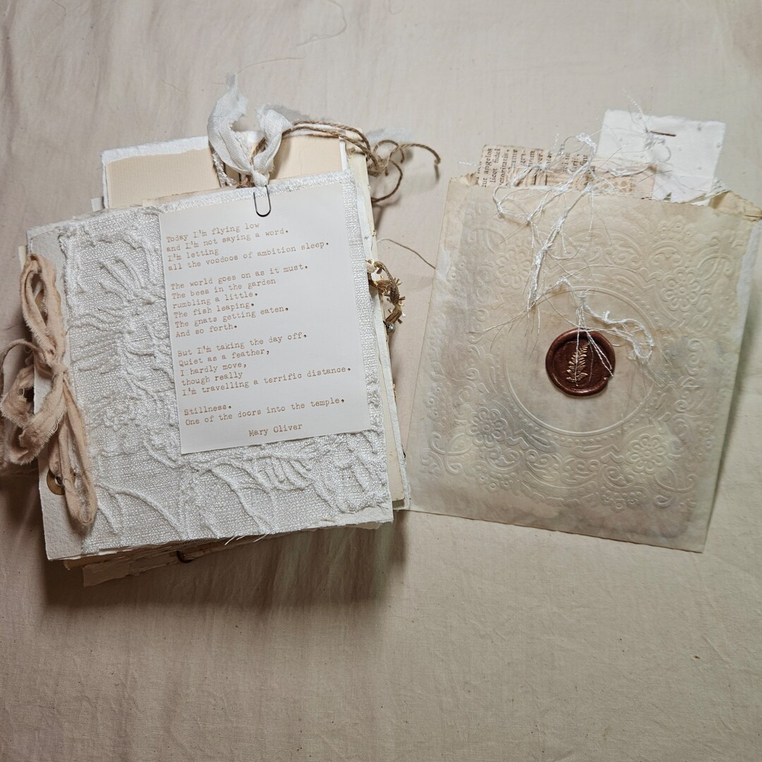 Handmade Junk Journal, Cotton Rag Junk Journal, Open Spine Junk Journal ...