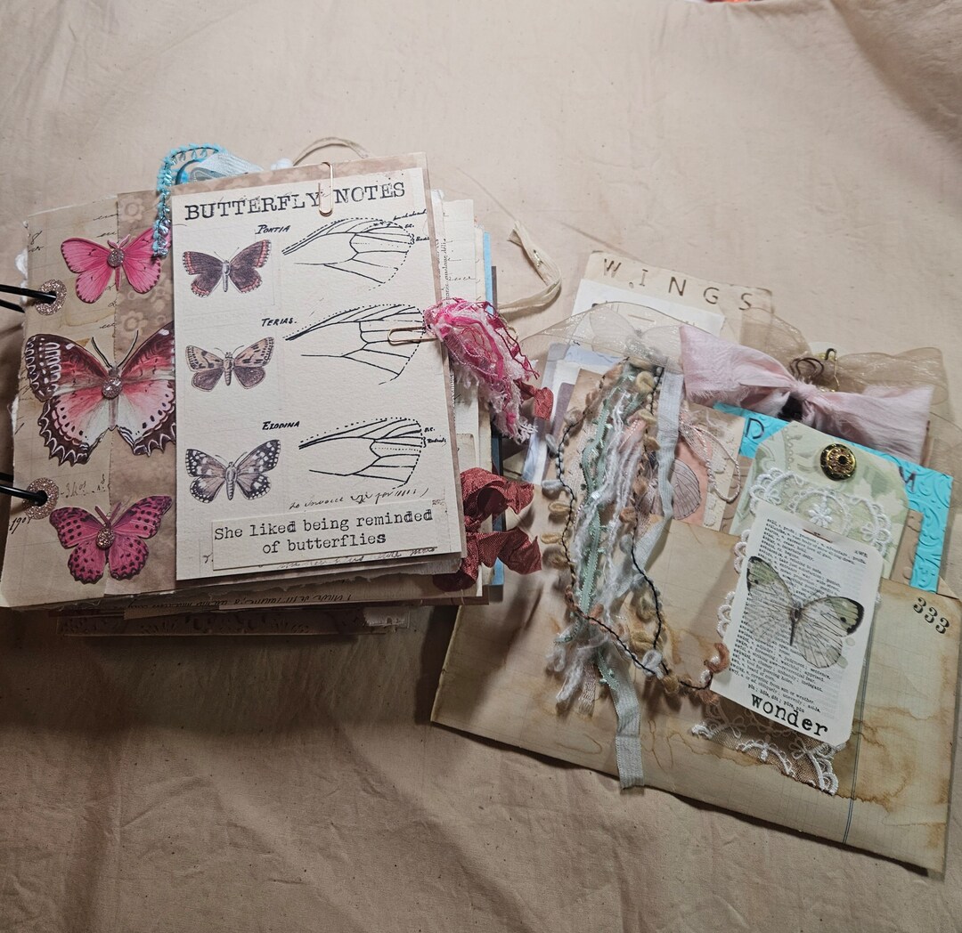 Handmade Junk Journal, Ring Bound Journal, Butterfly Journal, Handmade ...