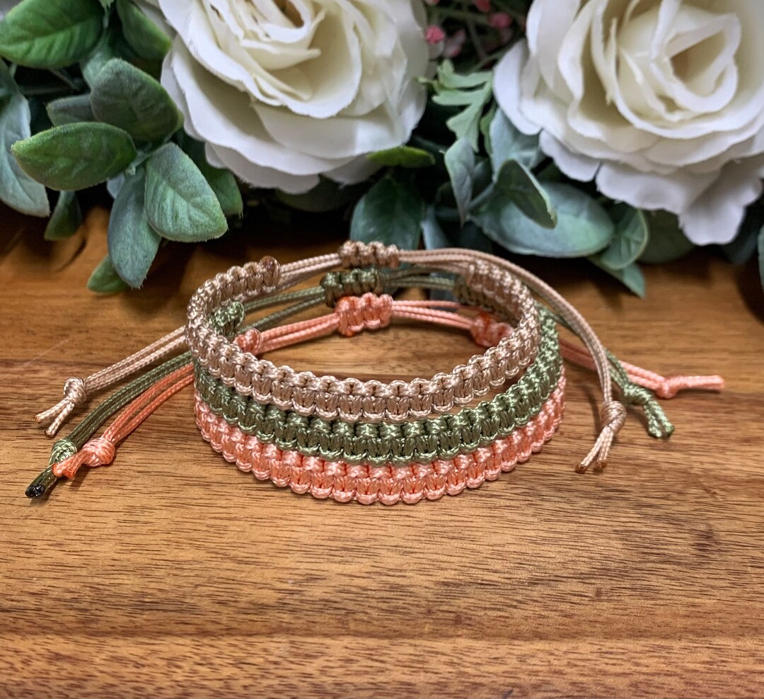 Set of 3 Waterproof Surf Bracelets, Square Knot, Beach Jewellery ...