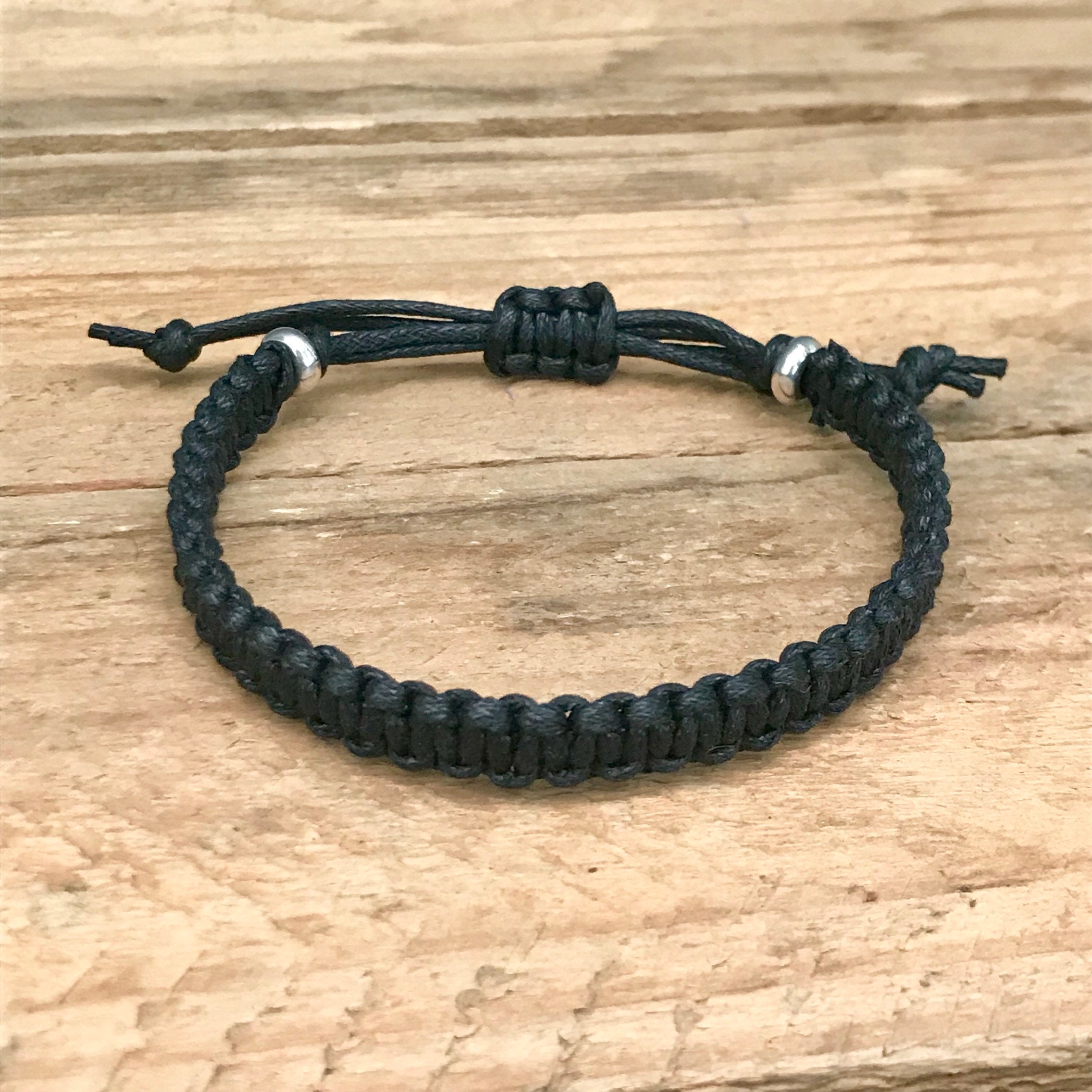 Mens Black Chunky Friendship Bracelet Boyfriend Gift Knotted - Etsy