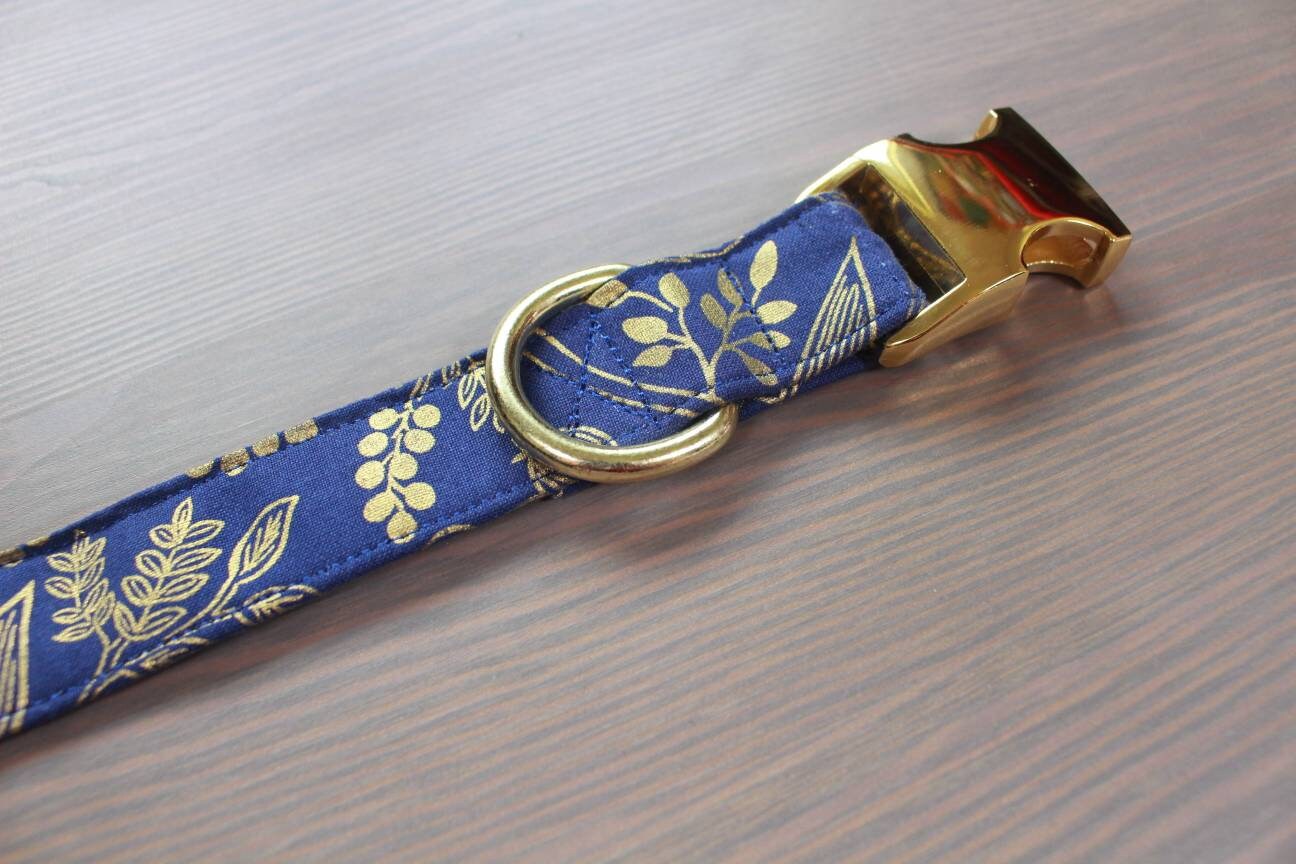 The Royals Royal Navy Blue Dog Pet Collar Queen Anne | Etsy