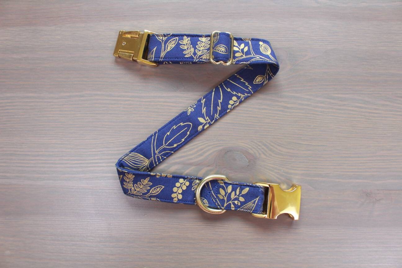 The Royals Royal Navy Blue Dog Pet Collar Queen Anne | Etsy