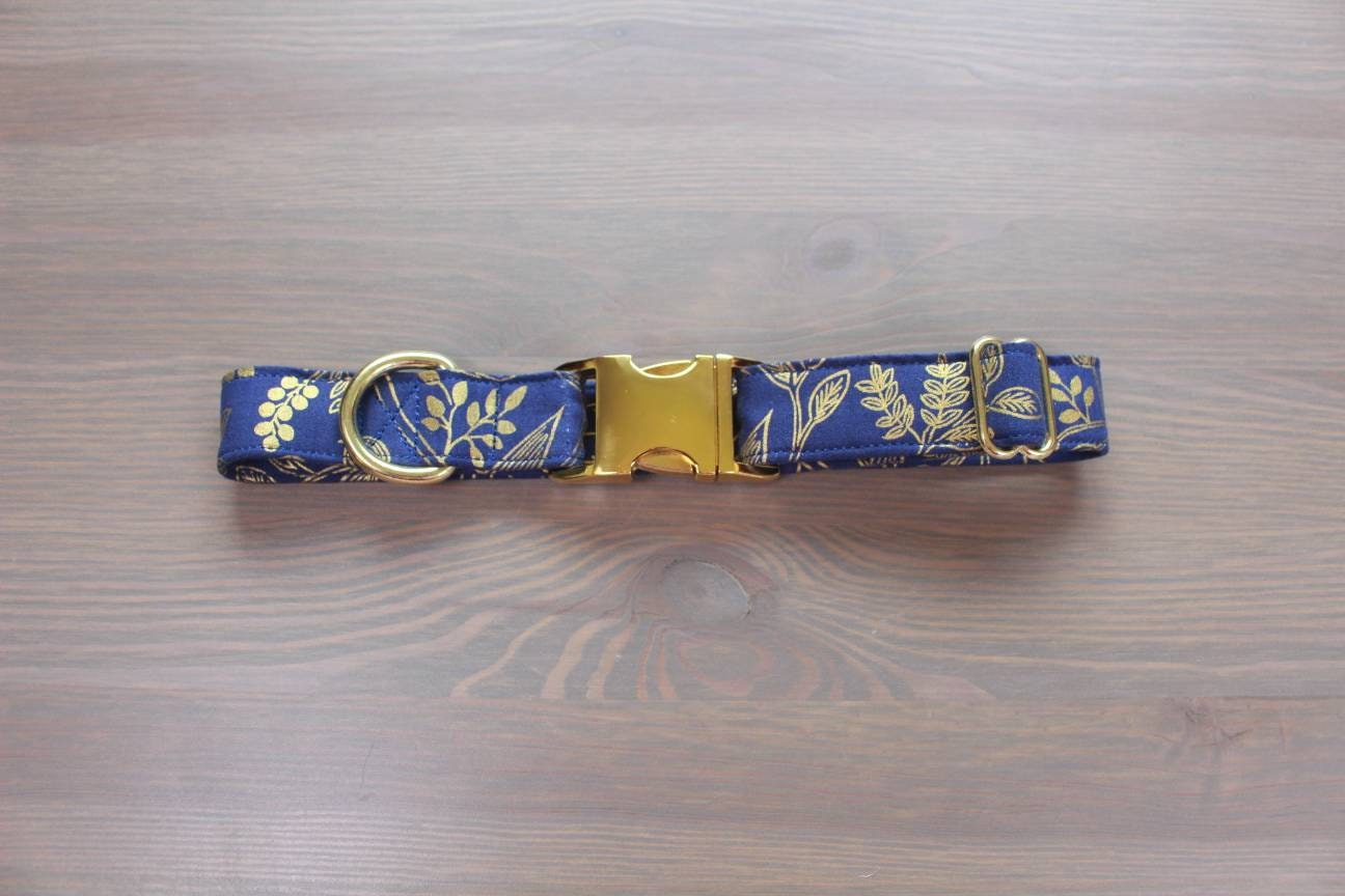 The Royals Royal Navy Blue Dog Pet Collar Queen Anne | Etsy