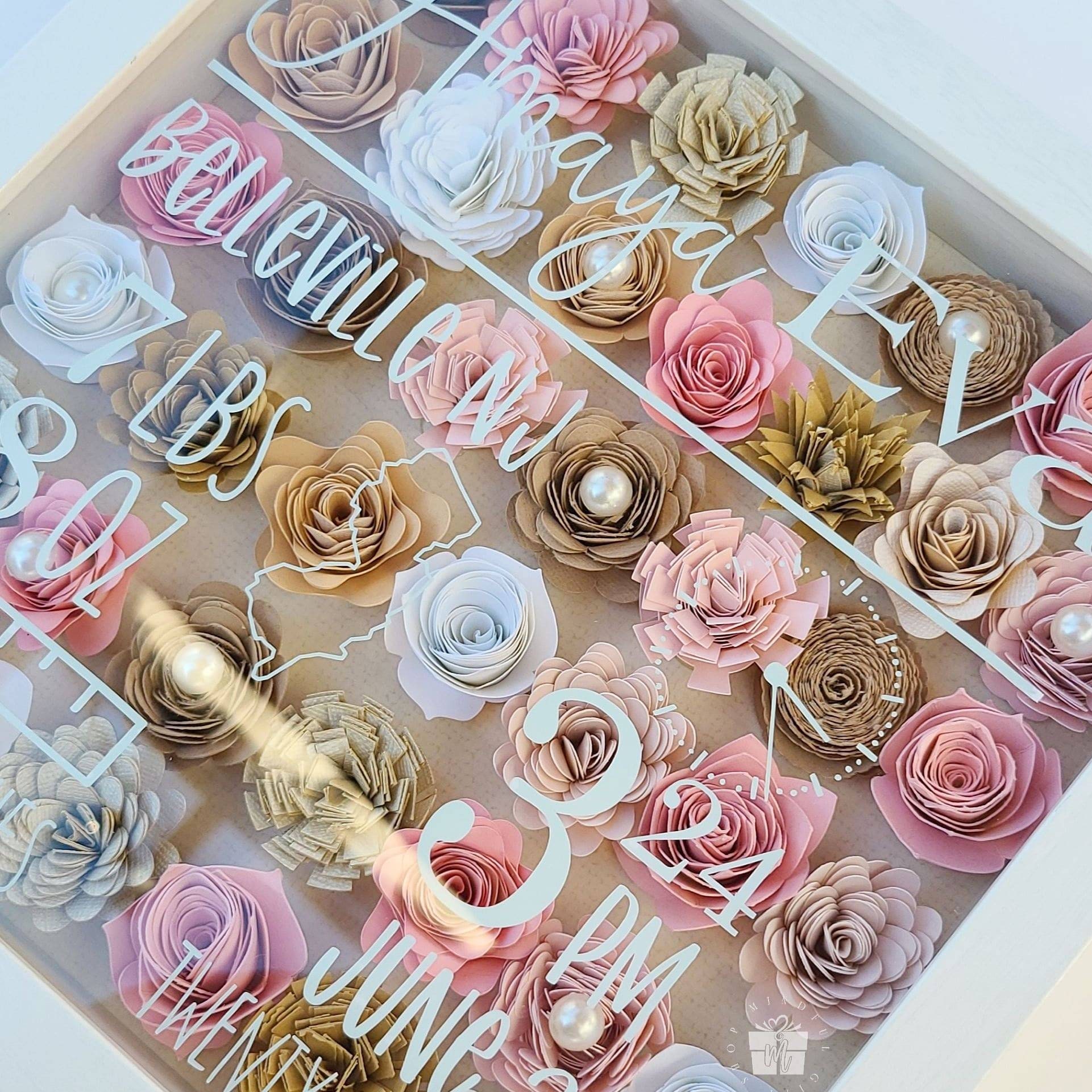 Floral Shadow Box Photo Shadow Box Custom Shadow Box Paper - Etsy