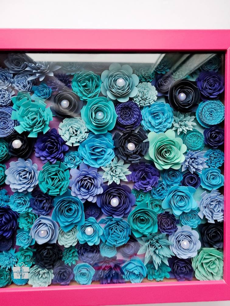 Floral Shadow Box Photo Shadow Box Custom Shadow Box Paper - Etsy