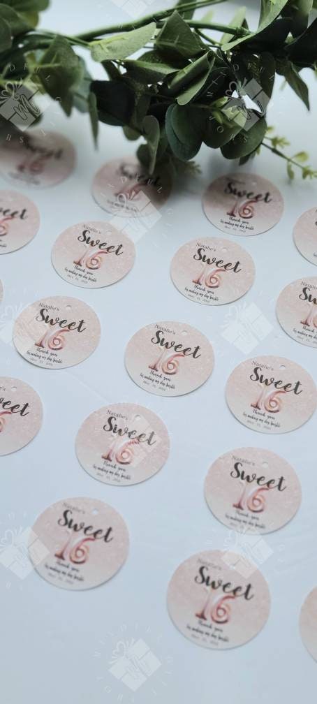 Sweet 16 Tags Set of 12 Sweet 16 Tags Sweet 16 Personalized - Etsy