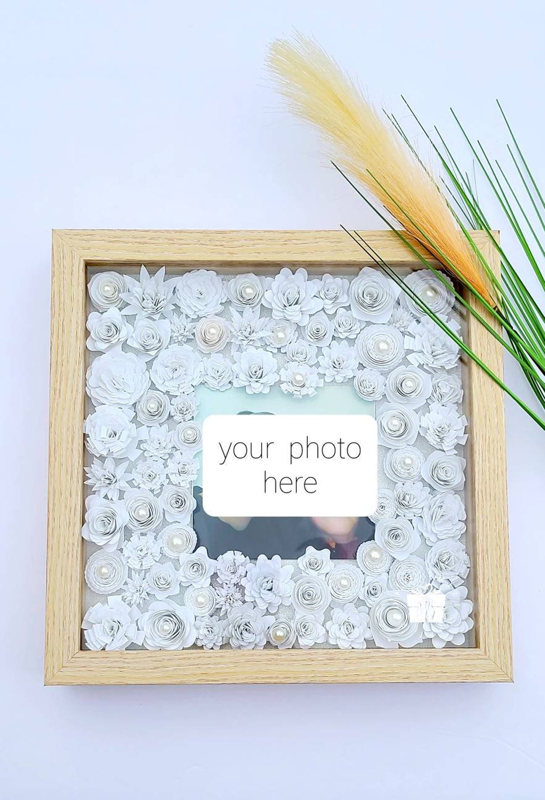 Floral Shadow Box, Photo Shadow Box, Custom Shadow Box, Paper Flower ...