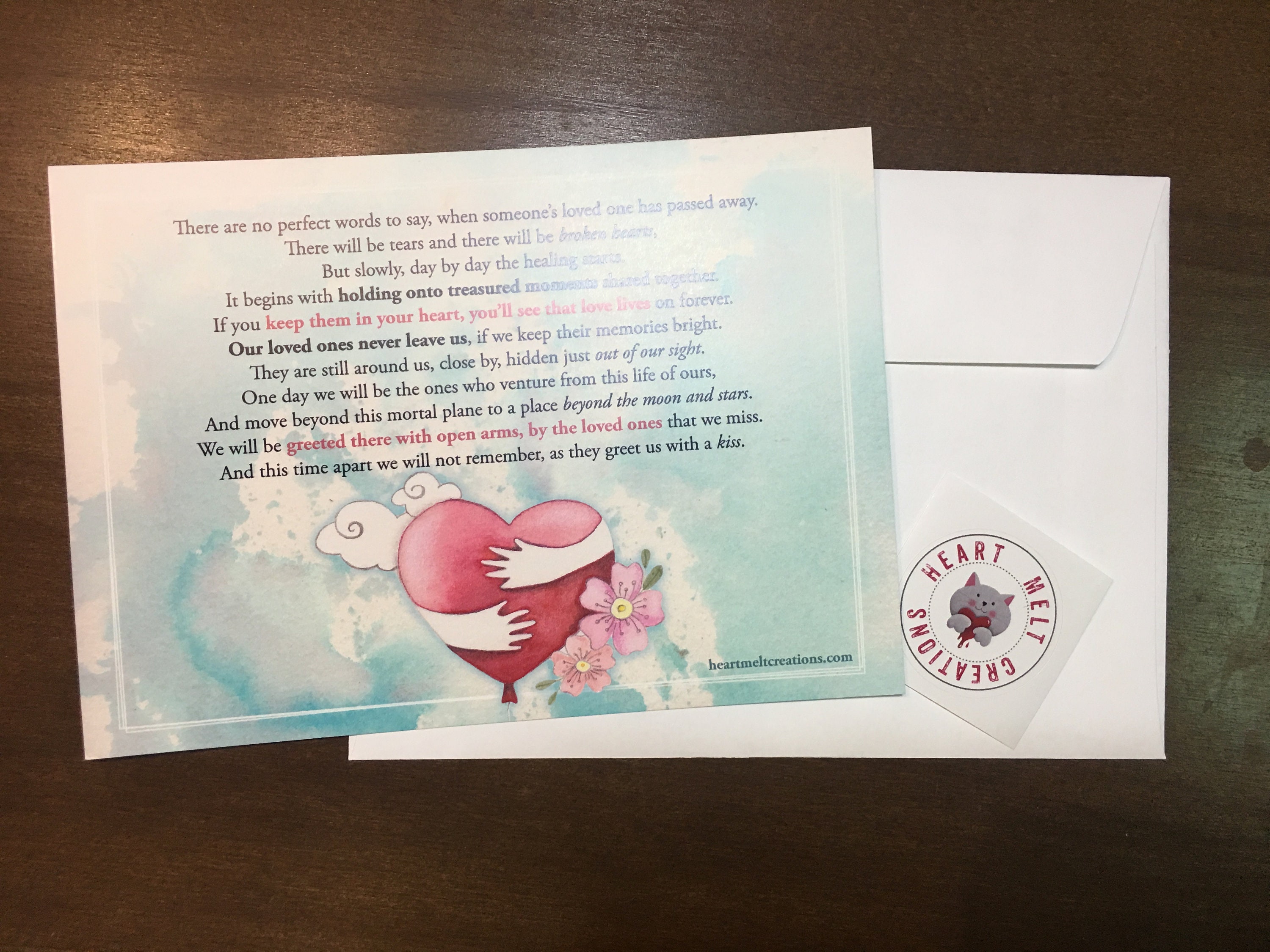 Condolence Card. Bereavement Card. Death of a Loved One. Funeral ...