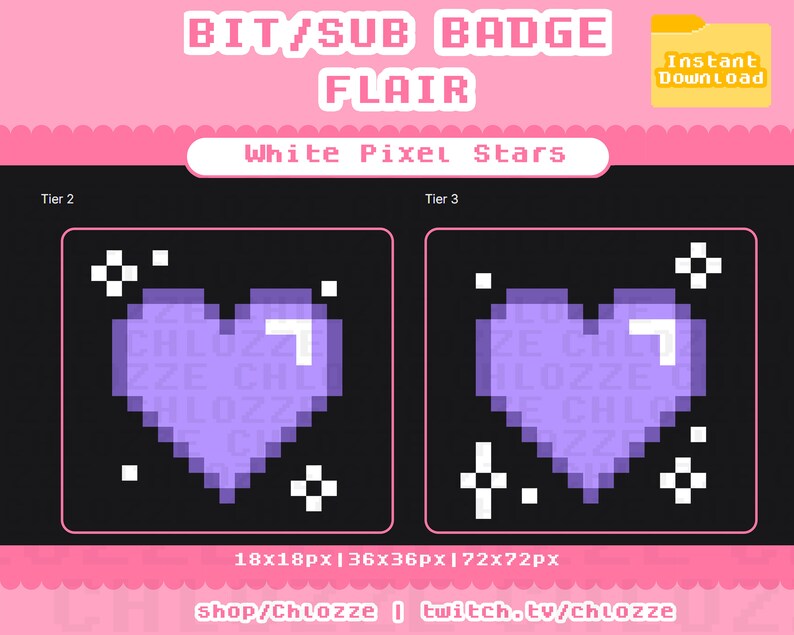 2 Pixel Star Badge Flairs! Pixelcore Aestetic! - Etsy