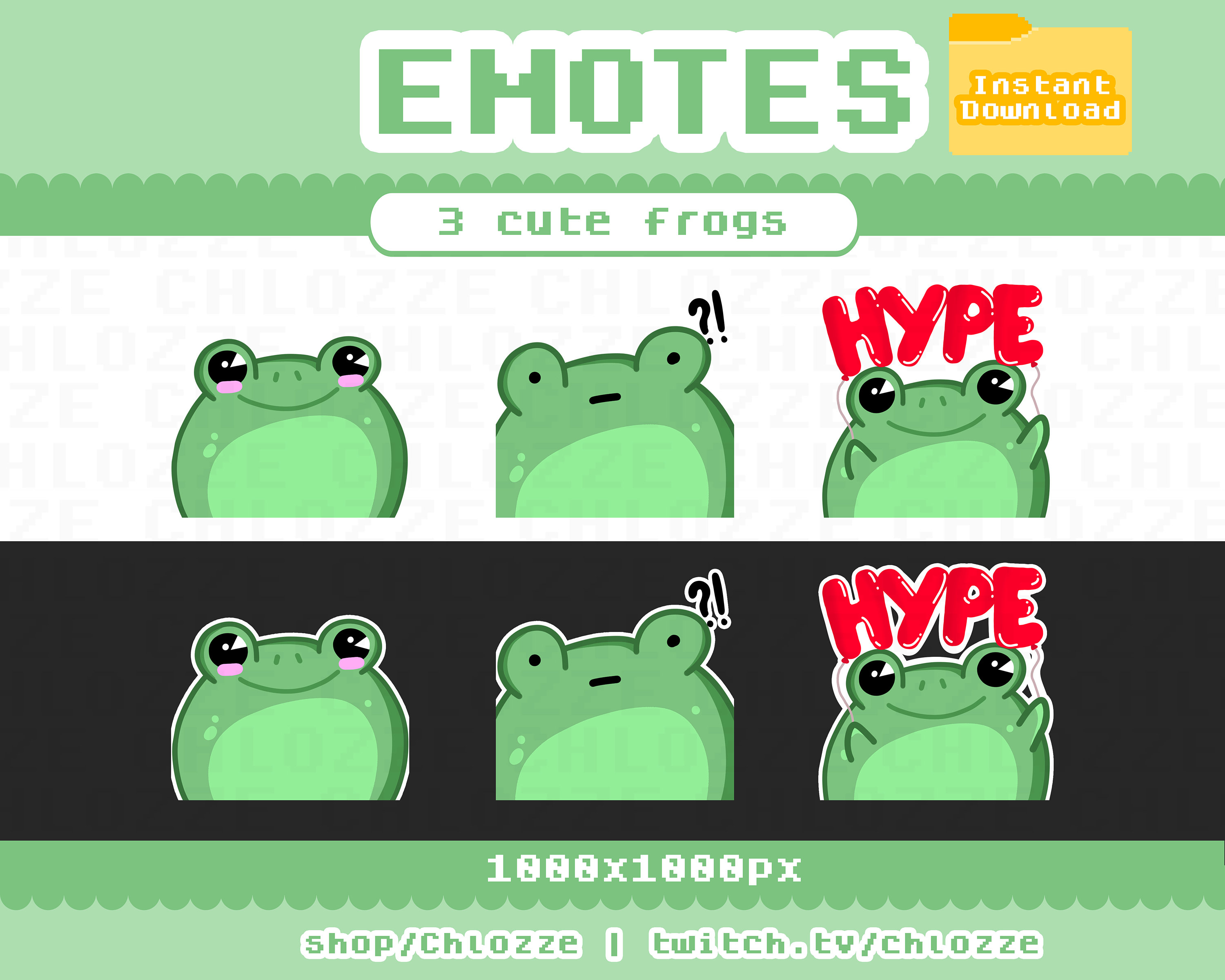 3 Cute Frog Twitch/discord Emotes - Etsy