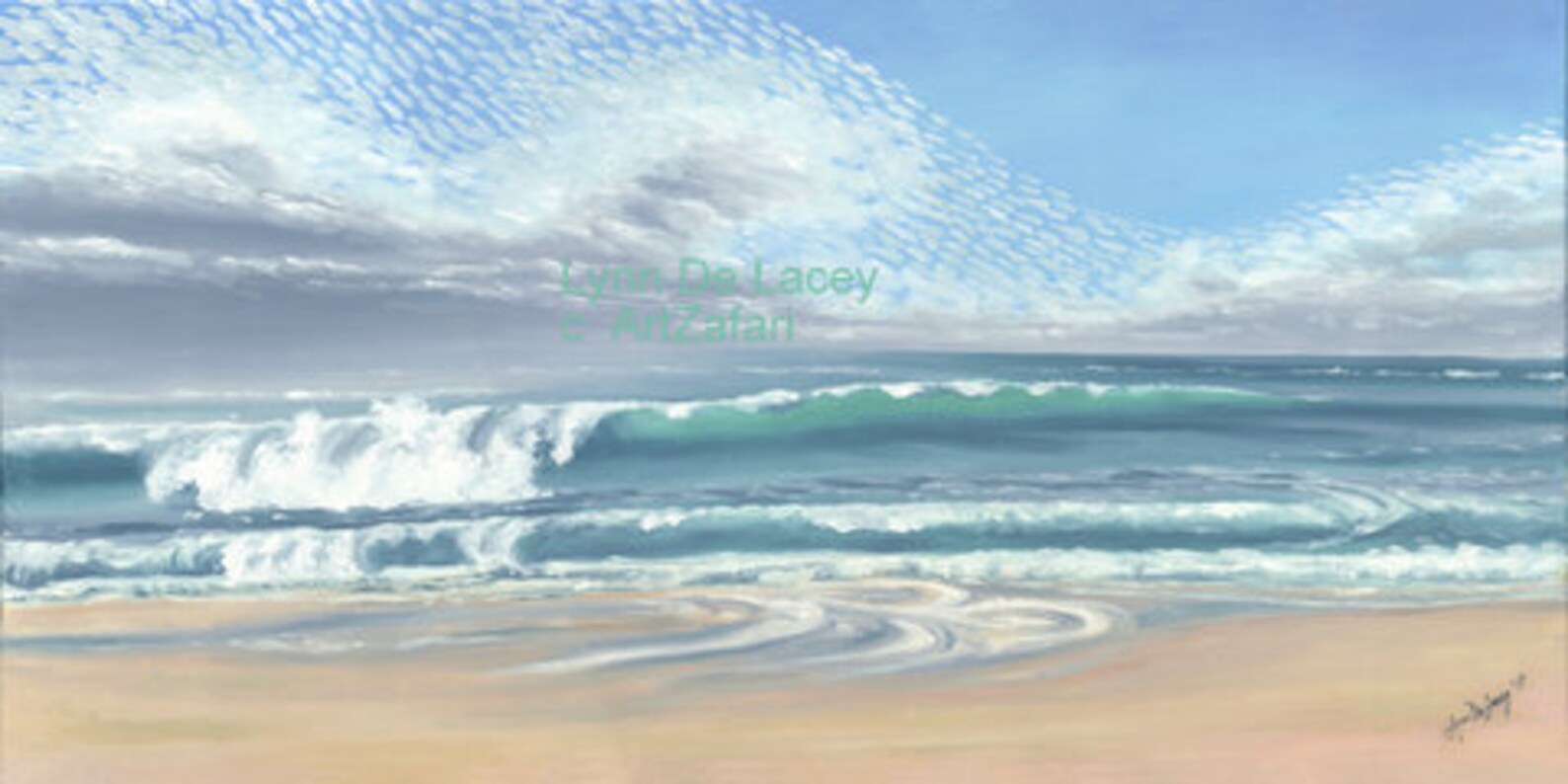 Beach Designs in Veridian Art on Canvas Beachscapes Oil - Etsy